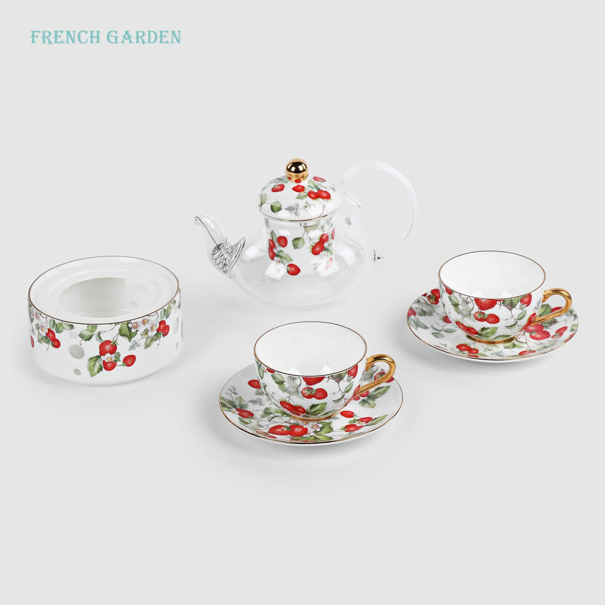 Набор чайный French garden Земляника 6 предметов, 2 персоны