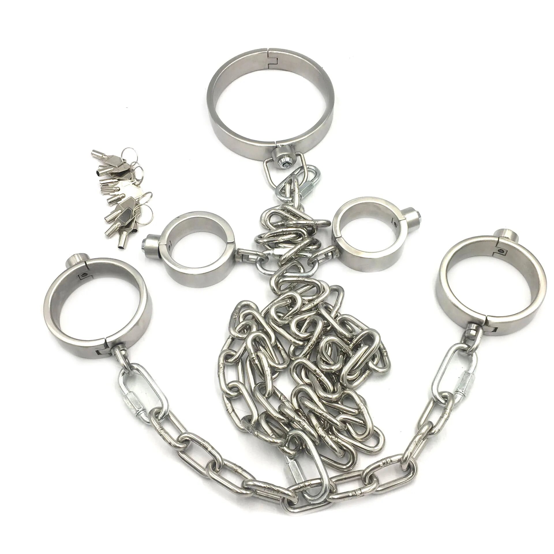 Наручники из нержавеющей стали, лодыжки, ошейник, цепь, A-1 set-Female