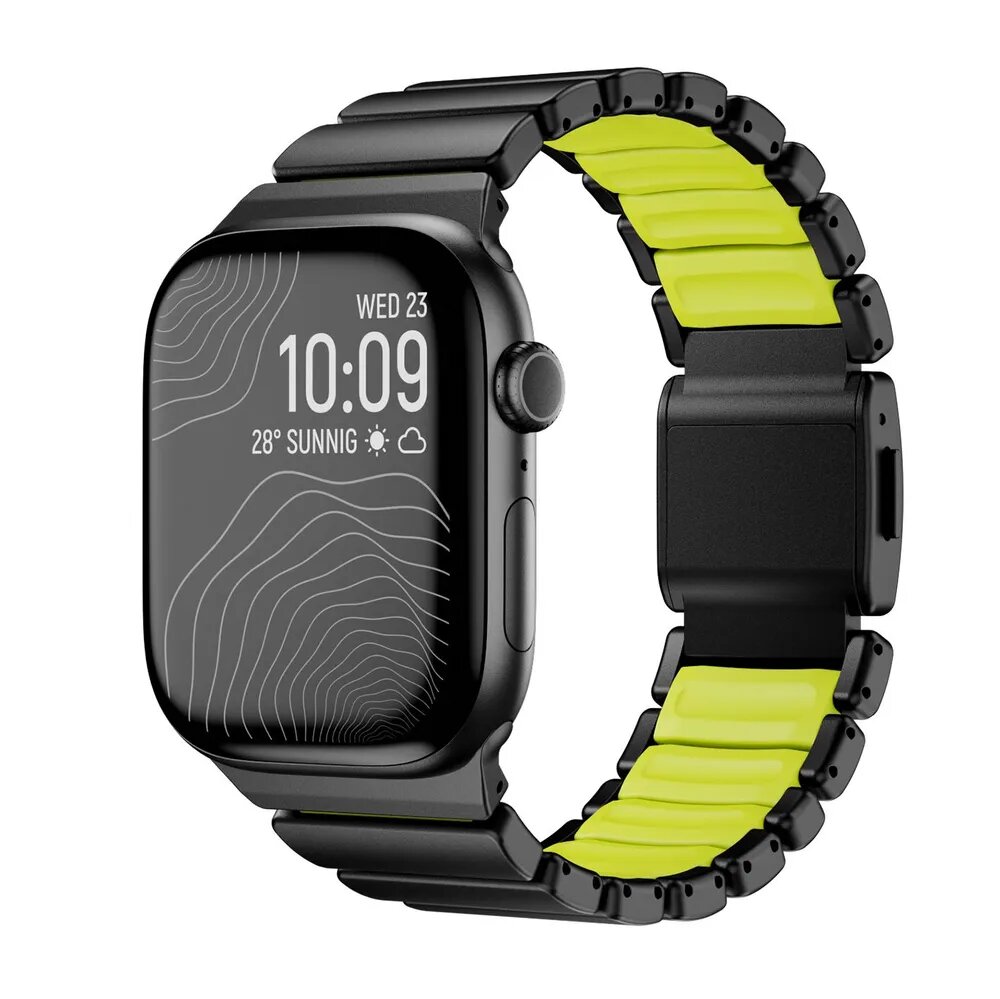 Новый силиконовый + титановый магнитный ремешок, подходящий для Apple Watch 42 44 45 46 49 мм, можно использовать для Apple 123456789SE10 и серии Ultra