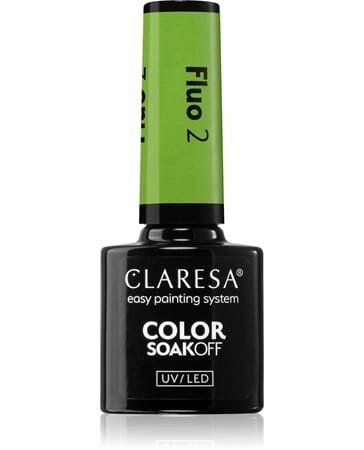 Гель-лак для ногтей Claresa SoakOff UV/LED Color Fluo оттенок 2, флуоресцентный, 5 г