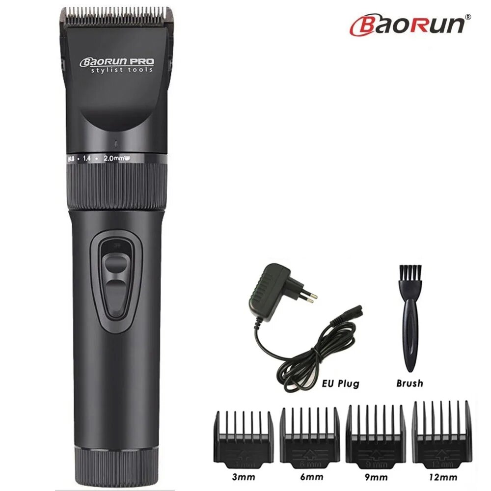 BaoRun триммер для волос, 4 насадки, EU Plug