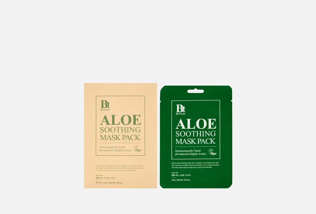 Benton ALOE SOOTHING набор тканевых масок для лица 10шт