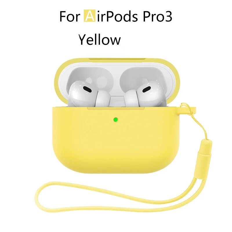 Чехол для AirPods Pro 3, желтый, силикон