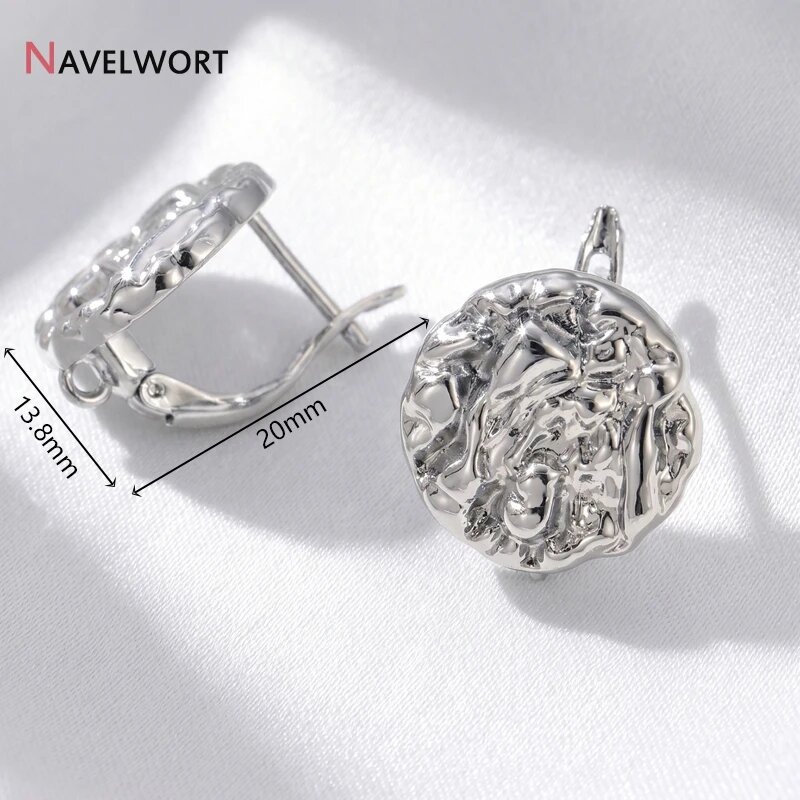 NAVELWORT Позолоченные латунные круглые швензы 1 pair, Rhodium plated