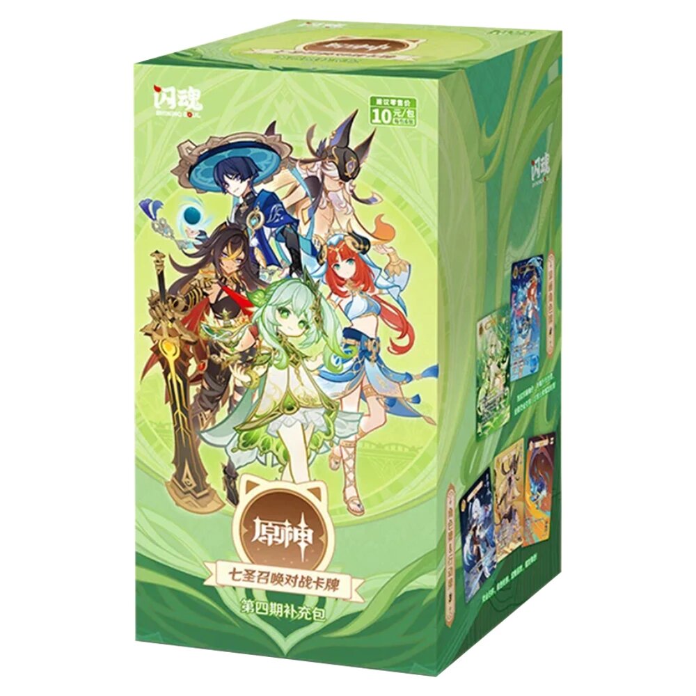 Коллекционные карты Genshin Impact Flowing Light Travelogue Бустер-пак 18 packs per box