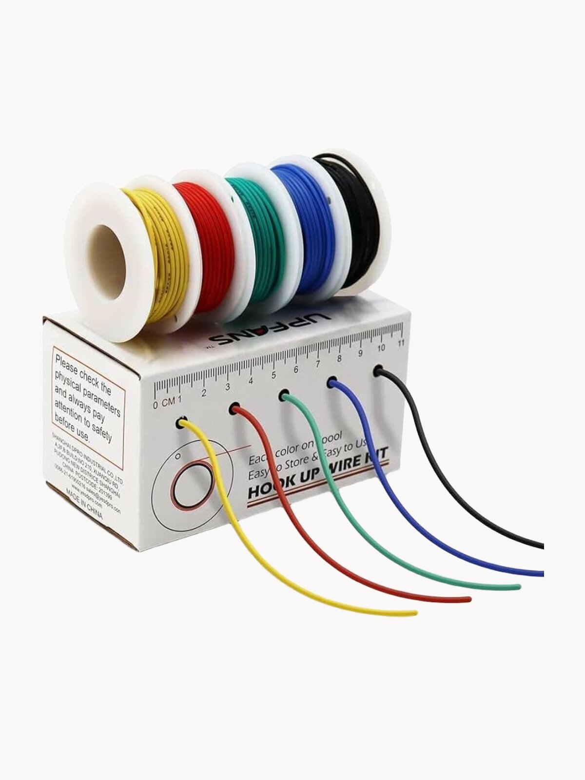 Термостойкие монтажные провода многожильные электрические 26 AWG 1.3 мм 0.08 кв. м, 100 метров, 5 цветов по 20 метров (СФ)