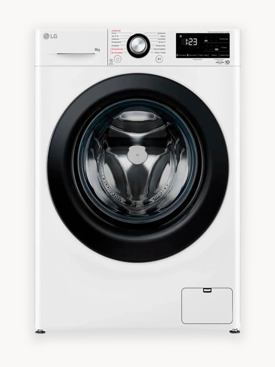 Стиральная машина LG F2V3PS6W - фронтальная, 8 кг, 1200 об/мин, инверторный мотор с прямым приводом, белый