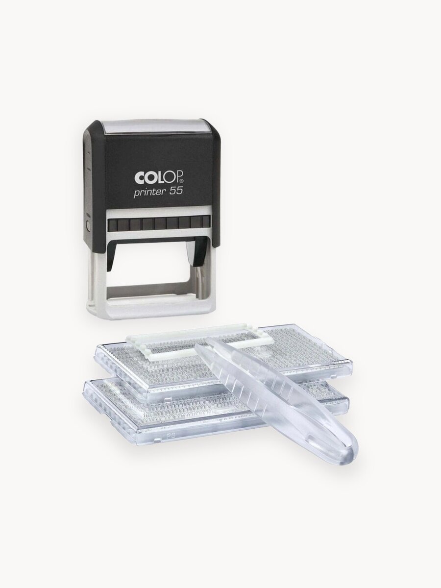 Штамп самонаборный 10/8стр. Pr.55-Set-F 40х60мм рам.(аналог 4927/DB)Colop