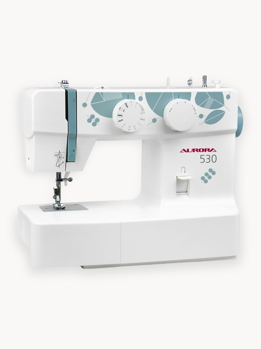 Швейная машинка AURORA 530 белая, с металлической станиной и металлическим челноком. Мощность 70Вт.