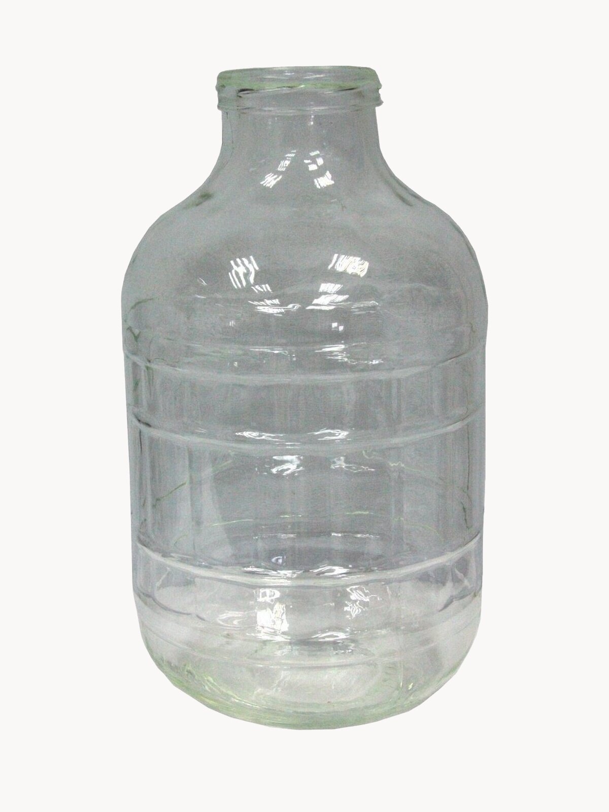 Стеклянная бутылка 10 л, твист, овальная, прозрачная, бесцветная