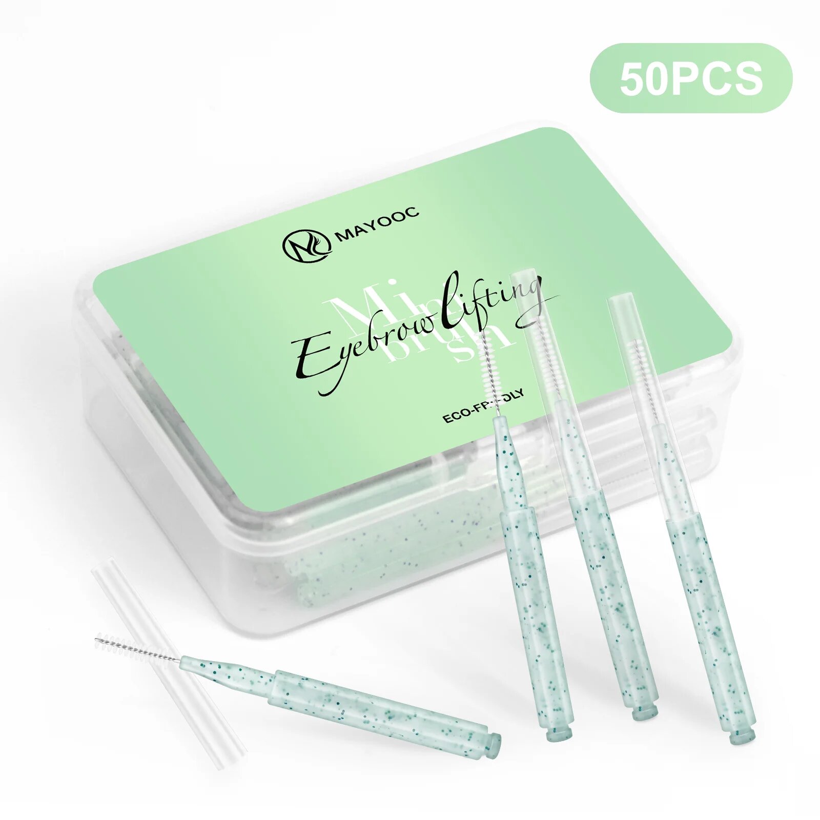 Микро-кисти для бровей и ресниц 50PCS GREEN