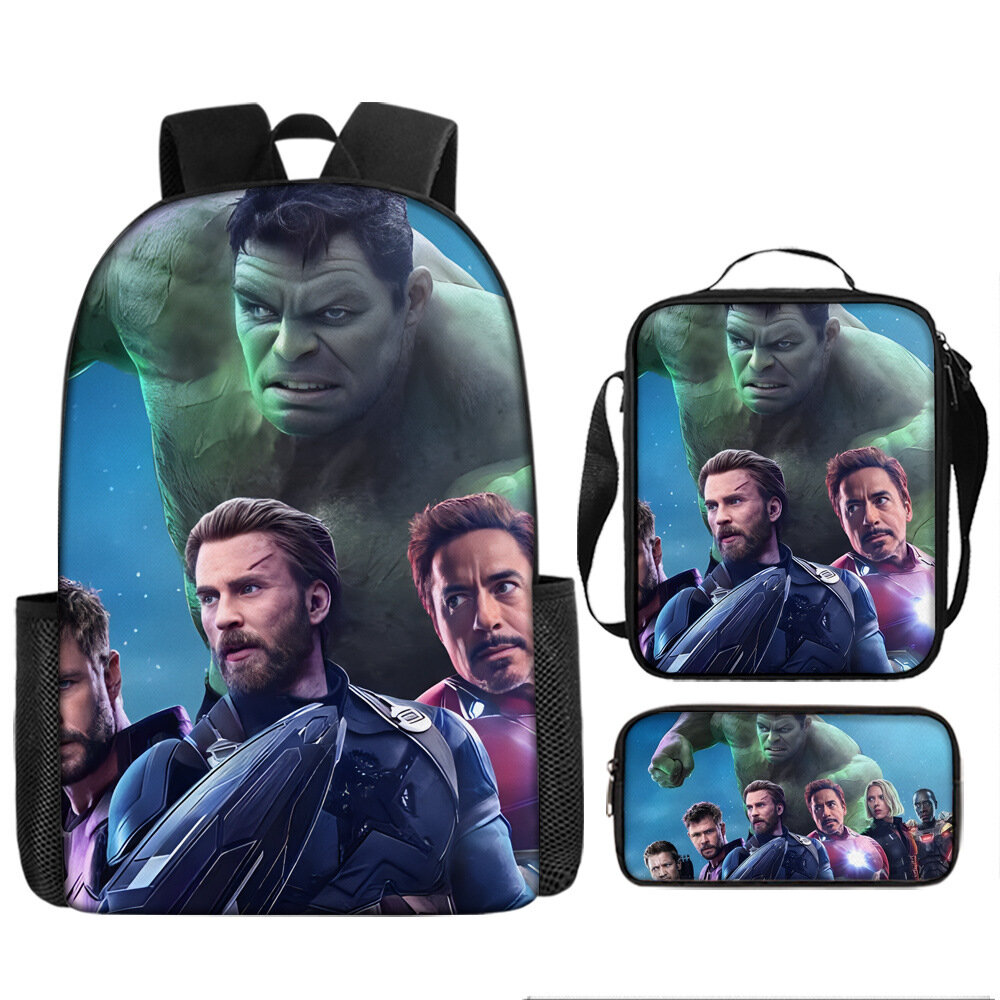 Трансграничный бестселлер: рюкзак «Мстители», набор школьных сумок из трех предметов для учащихся начальной и средней школы, рюкзак с цифровой 3D-раскраской