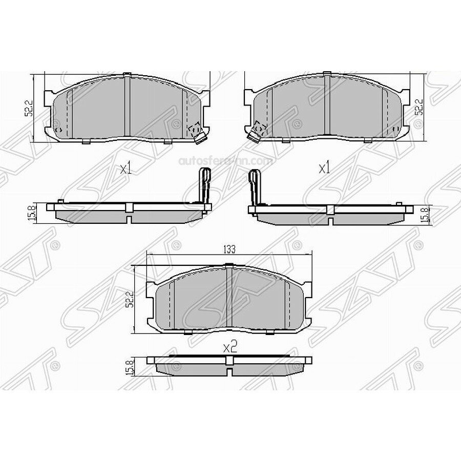 SAT ST41060HC025 Колодки тормозные (Спереди) Nissan Terrano 86-96 / Mazda Bongo 90-99
