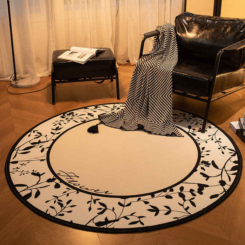 Винтажный круглый ковер во французском стиле/подушка для вращающегося кресла/противоскользящий круглый ковер,100*100 cm