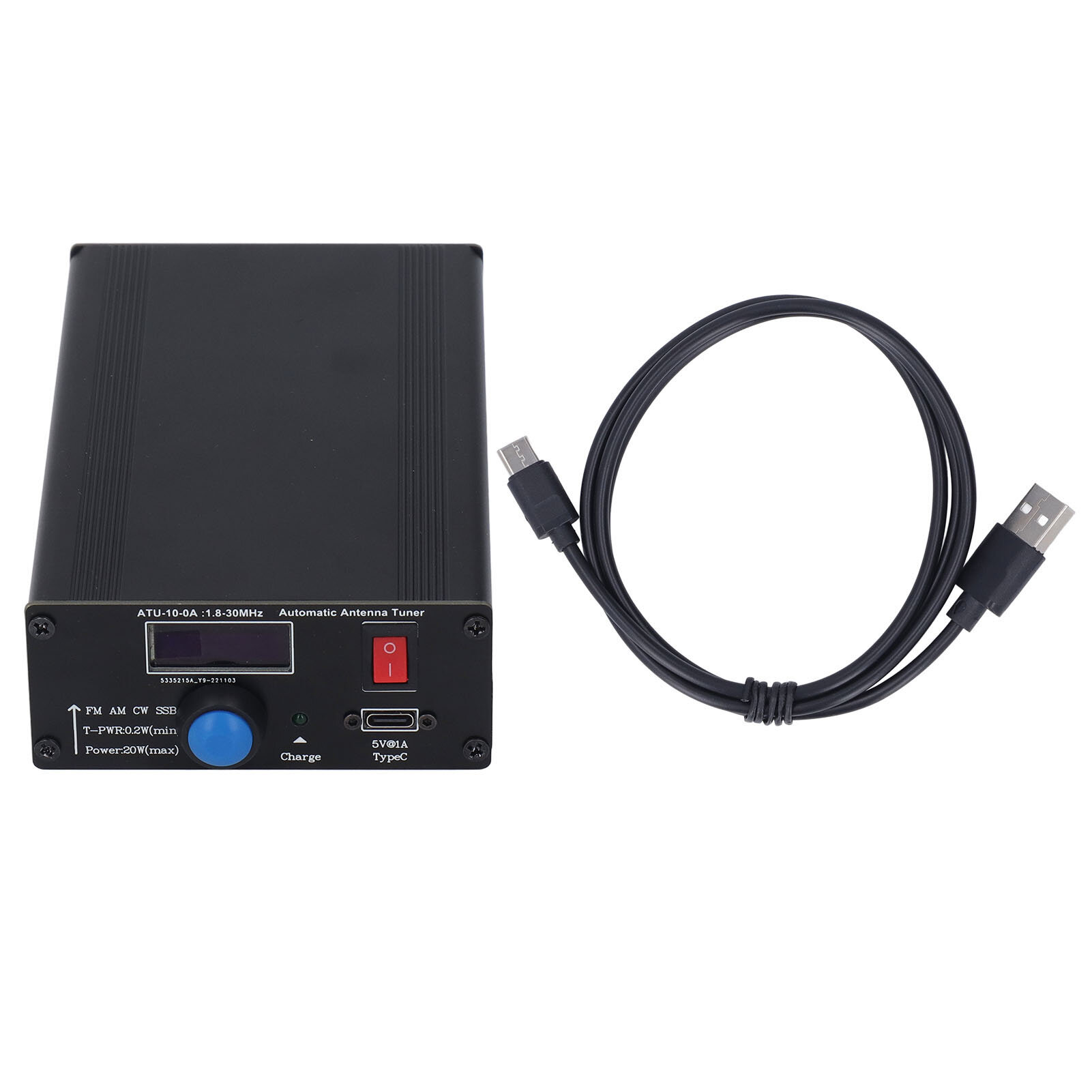 Коротковолновый антенный тюнер 5 В 1 А с USB-кабелем, SSB, CW, FM, AM, измеритель мощности 1,8–30 МГц.