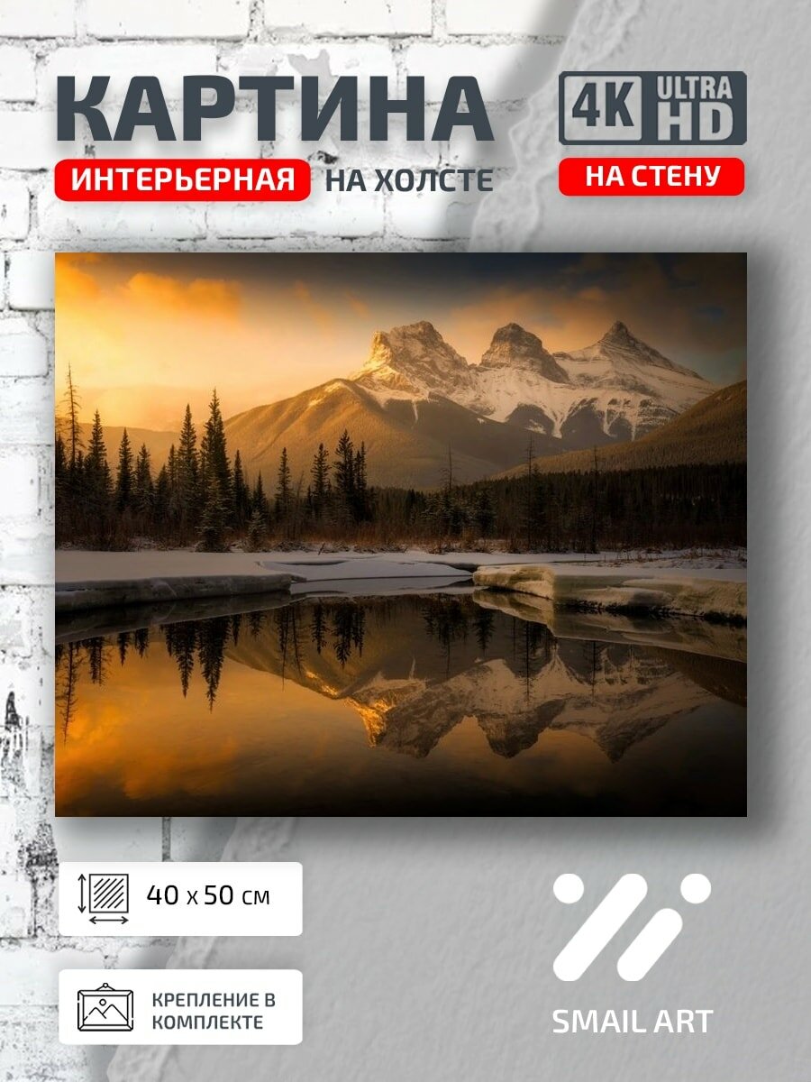 Картина на холсте интерьерная 40 на 50 на стену Сестры Орегон для кафе пейзаж