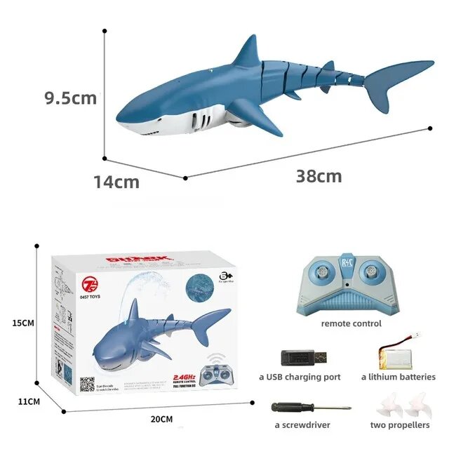 Радиоуправляемая игрушка-акула 2.4G blue shark spray