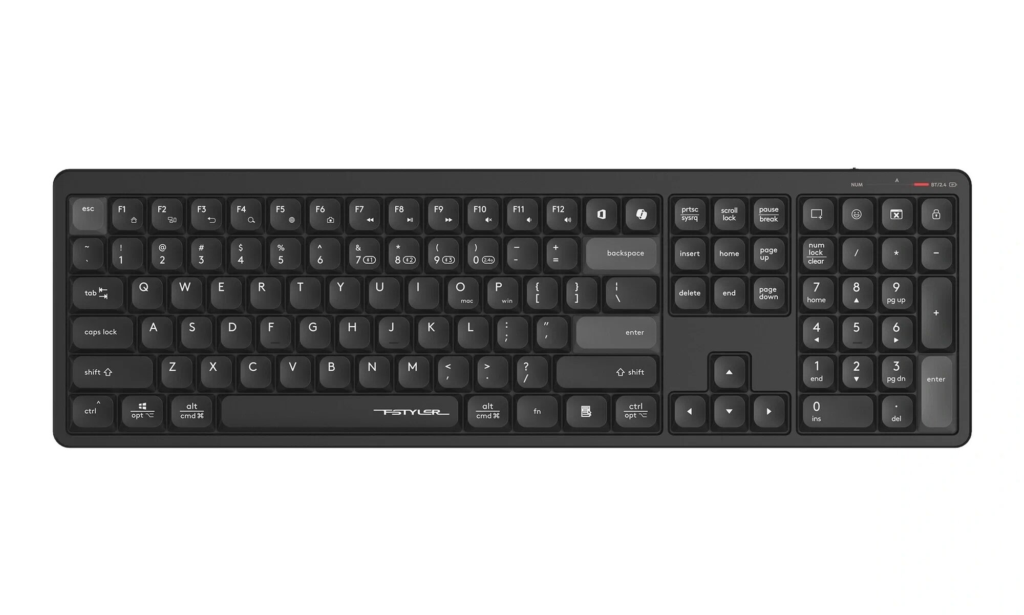 Клавиатура A4Tech Fstyler FBX55C, русские и английские буквы, черный (fbx55c)