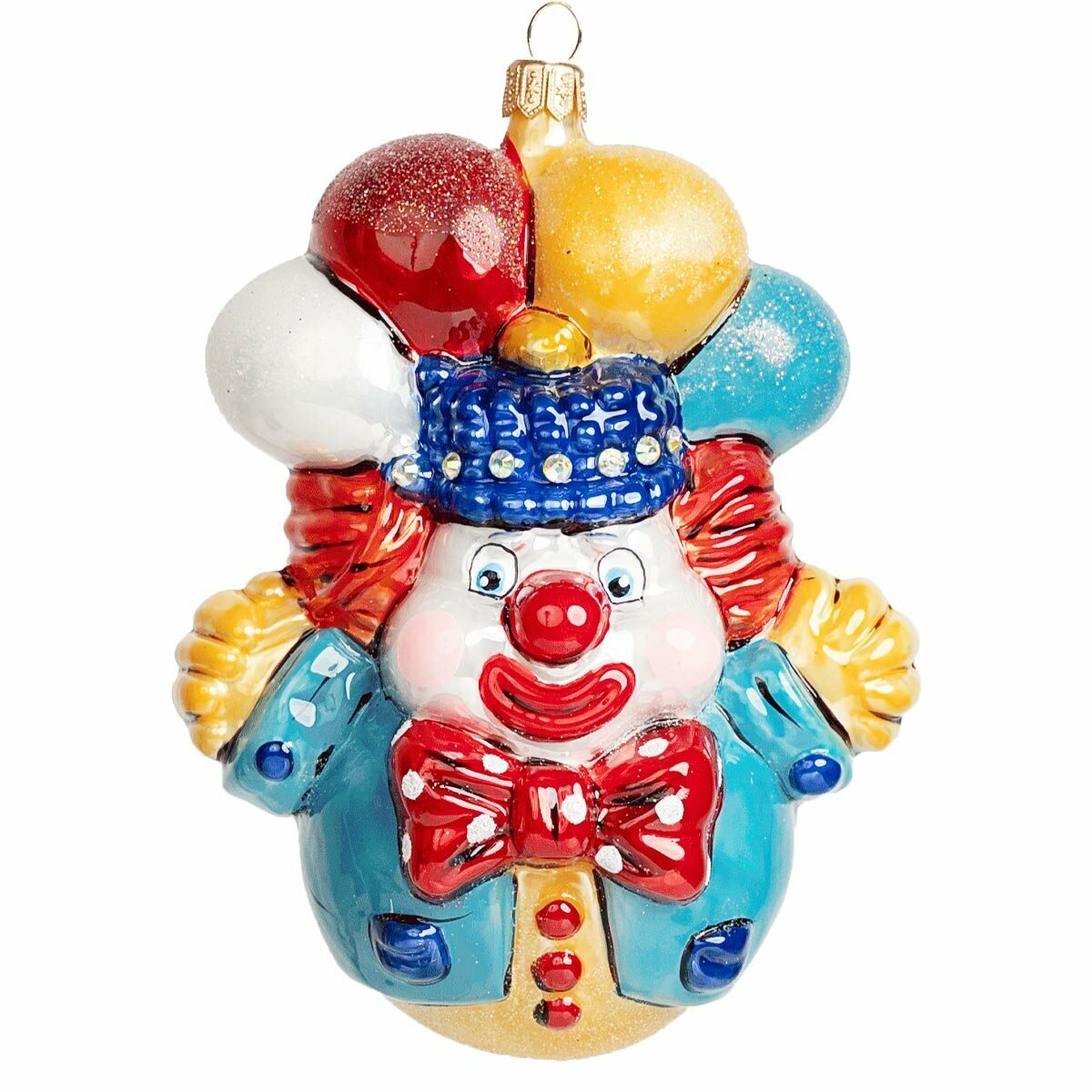 Клоун с воздушными шарами, елочная игрушка Impuls, авторская ручная работа