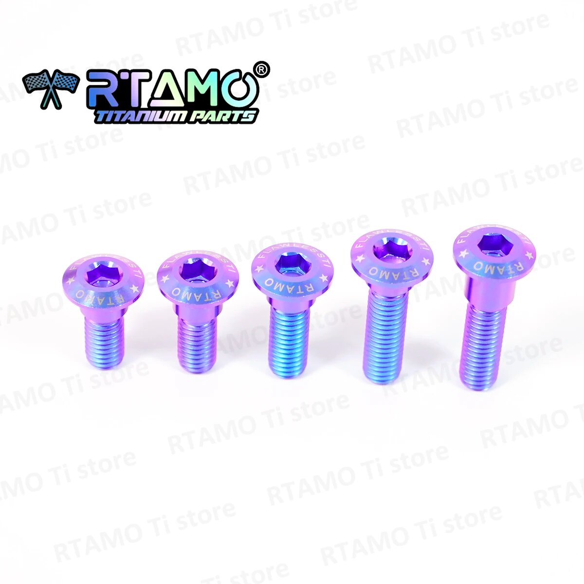 RTAMO Титановые болты M8X20/22/25/30/33 для дискового тормоза Purple (1pc), M8X30 mm