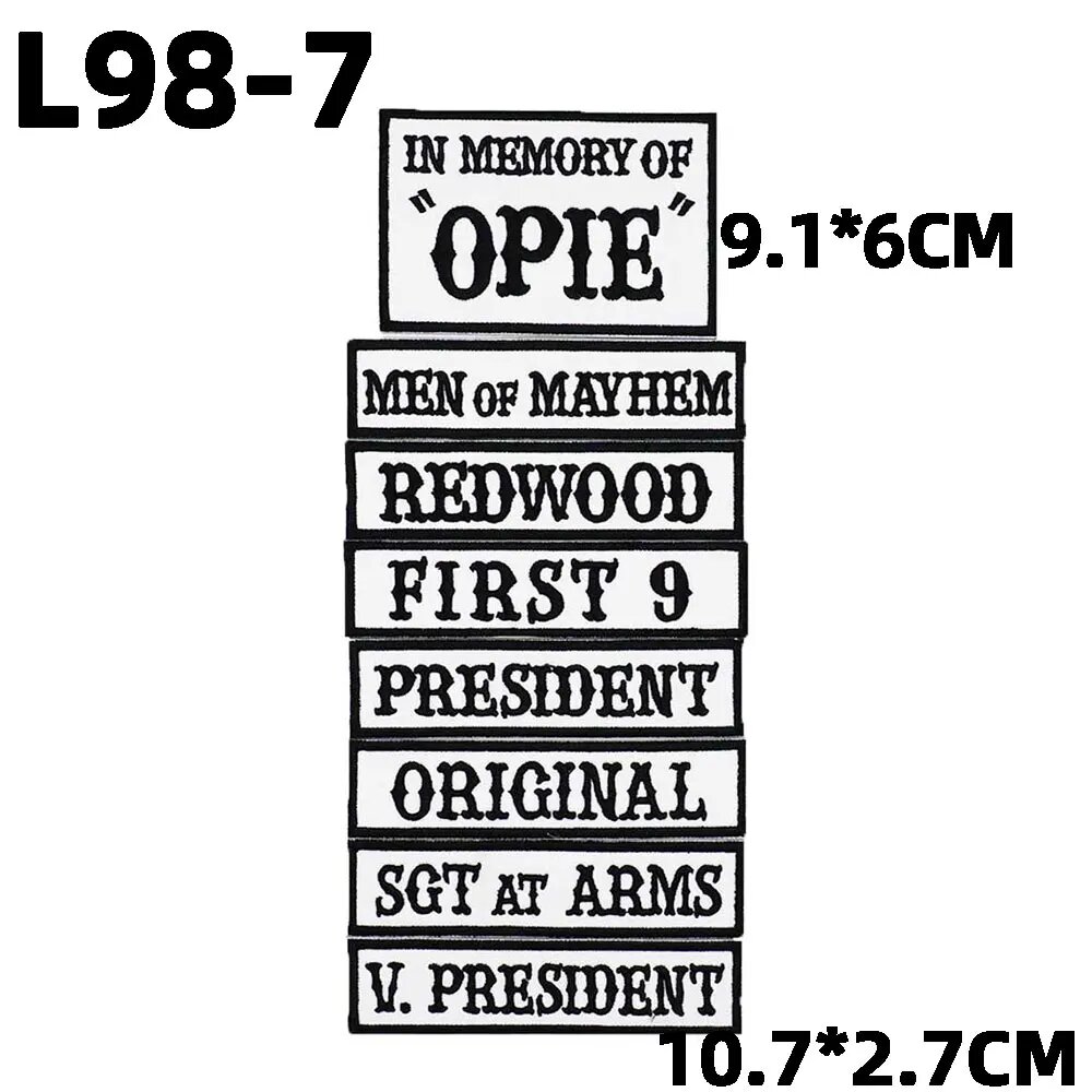 Нашивка Sons of Anarchy Бордовый, L98-7 iron on