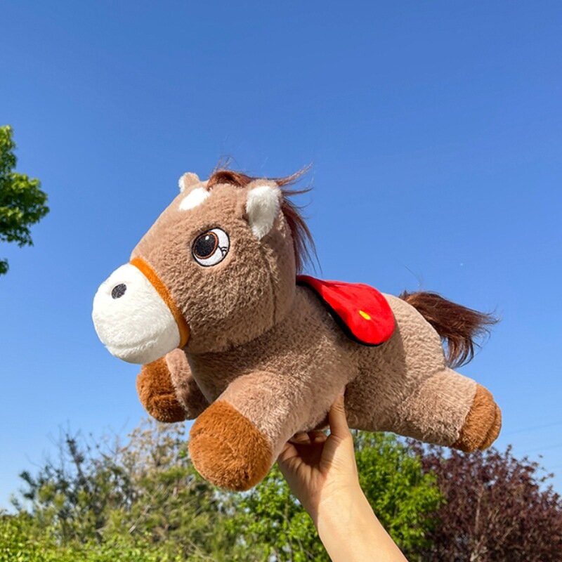 Милая маленькая лошадка, талисман 2025 года Лошади, реалистичная кукла-лошадка, жеребенок-лошадка, плюшевая игрушка, кукла-знак зодиака.