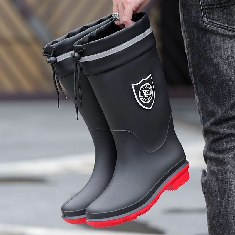 Высококачественные водонепроницаемые теплые, водонепроницаемые, флисовые, нескользящие резиновые сапоги на шнуровке для мужчин и женщин, а также спортивная обувь больших размеров (48).