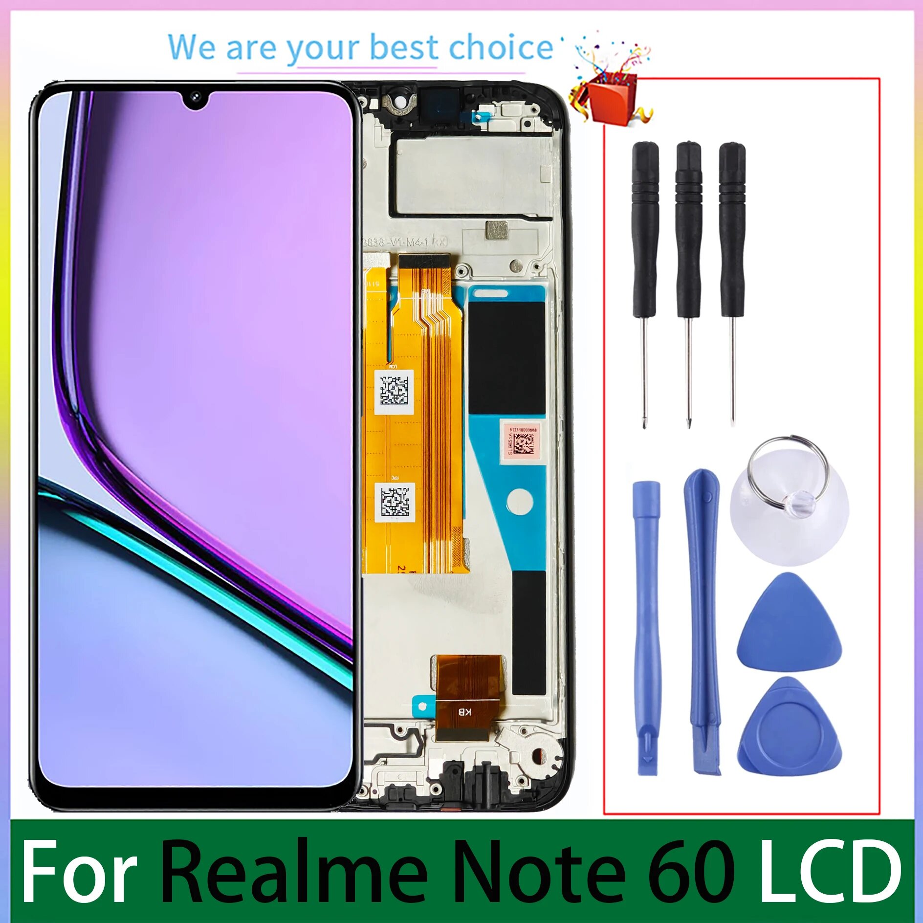 6,6-дюймовый экран для OPPO Realme Note 60, оригинальный ЖК-дисплей с сенсорной LCD With Ftame