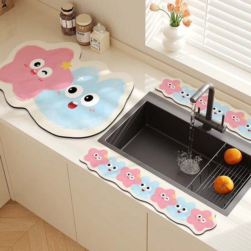 Эксплозия Сладость NI Серия Уникальная форма 35x56 см Поддон для кухонной мойки на раковину Впитывающий