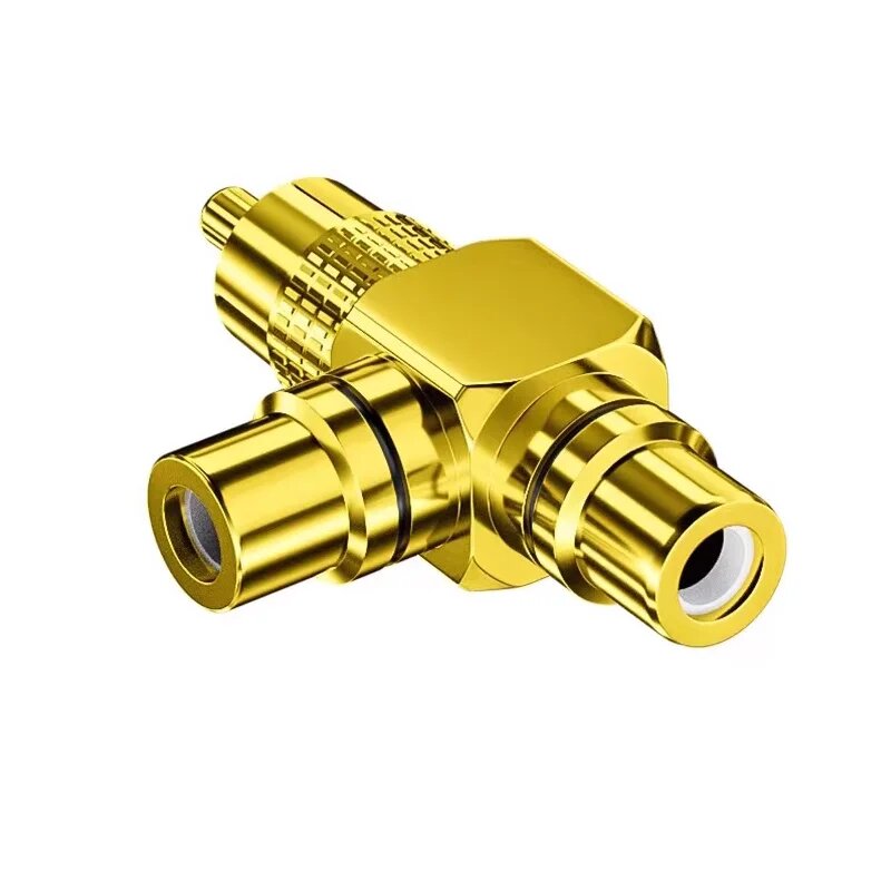 EQP Золотой RCA разветвитель 1 на 2 1PCS, Model-T Black