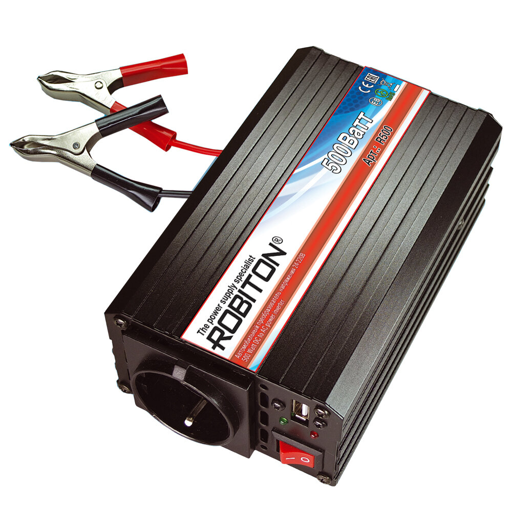 Инвертор 12V-220V ROBITON R500 500W с USB выходом