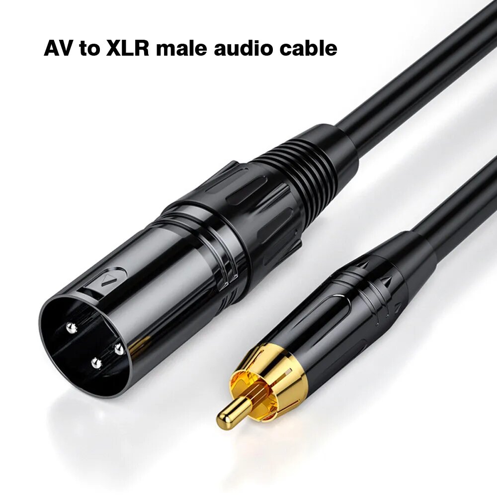 Аудиокабель RCA/XLR, 2 м, черный