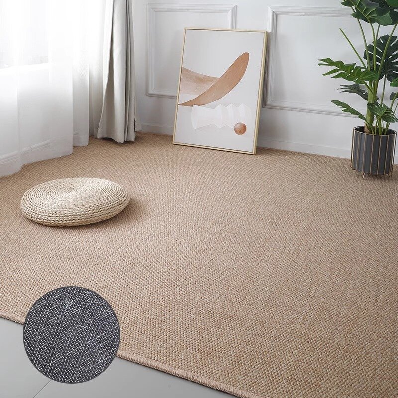 Простой однотонный коврик из имитации сизаля, коврик для кошек, коврик для гостиной, высококачественный коврик для кофейного стола, коврик для дивана, доступен для дропшиппинга