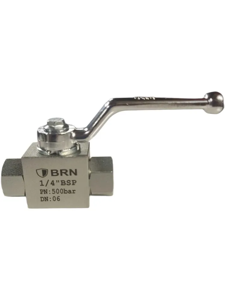 Кран гидравлический шаровый двухходовой 1/4" 500 бар, DN 6 мм BRN