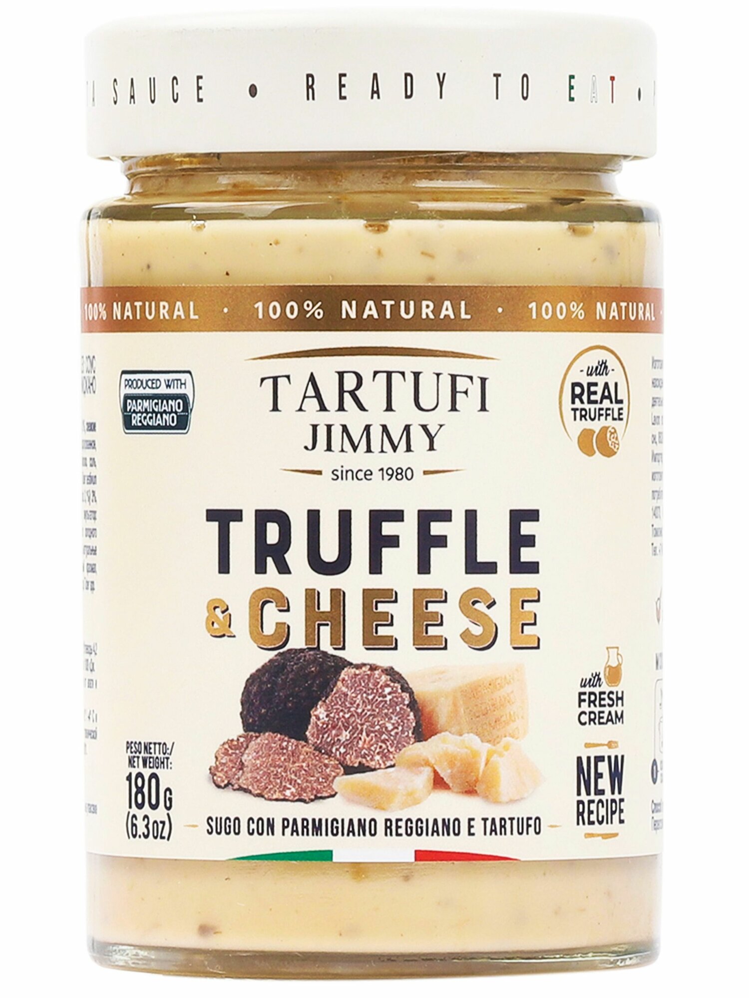 Соус грибной с трюфелем 3% и сыром "Пармиджано Реджано", Tartufi Jimmy 180 г