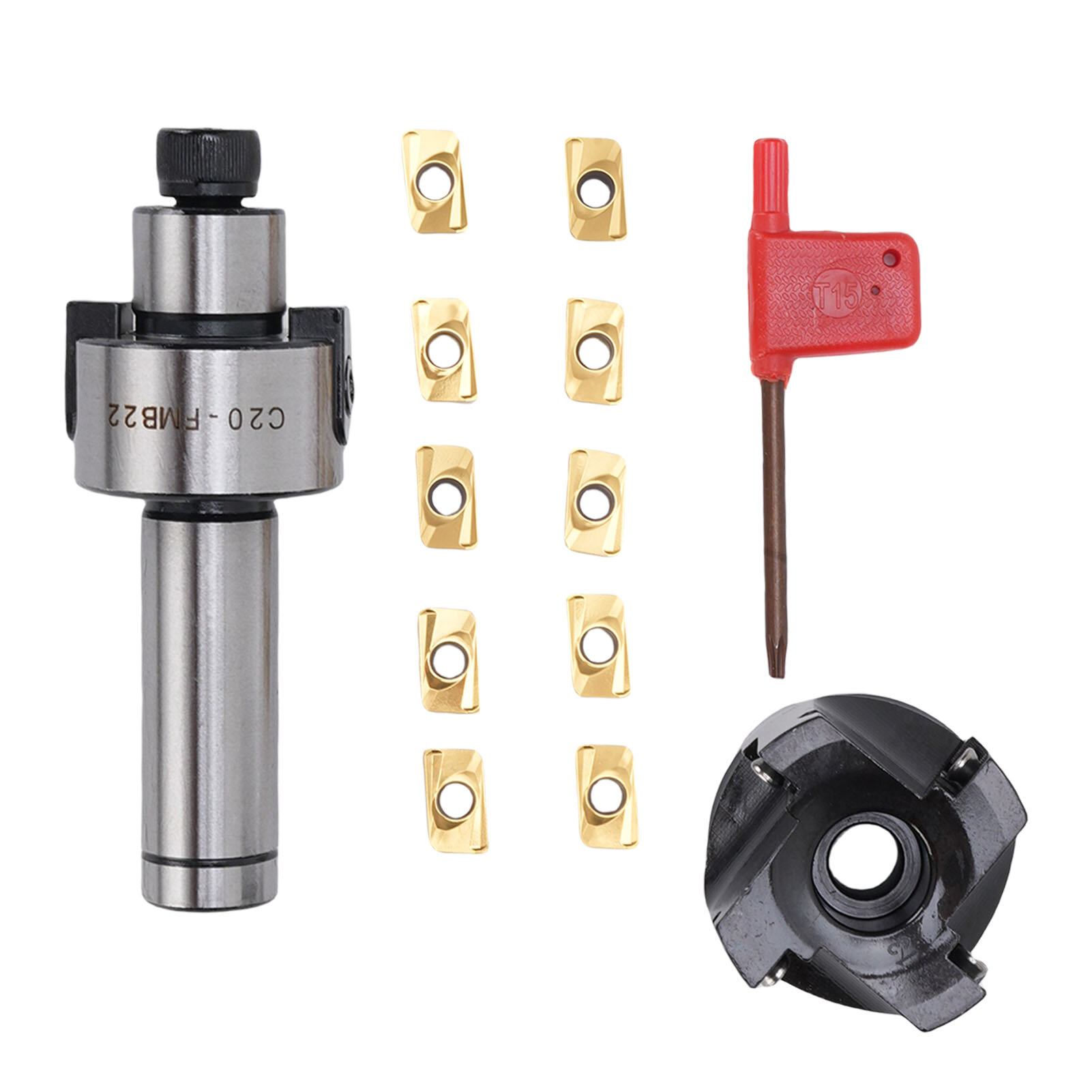 Набор торцевых фрез 400R 50 22 4T с 4 канавками и 10 твердосплавными пластинами APMT1604 для токарного станка с ЧПУ.