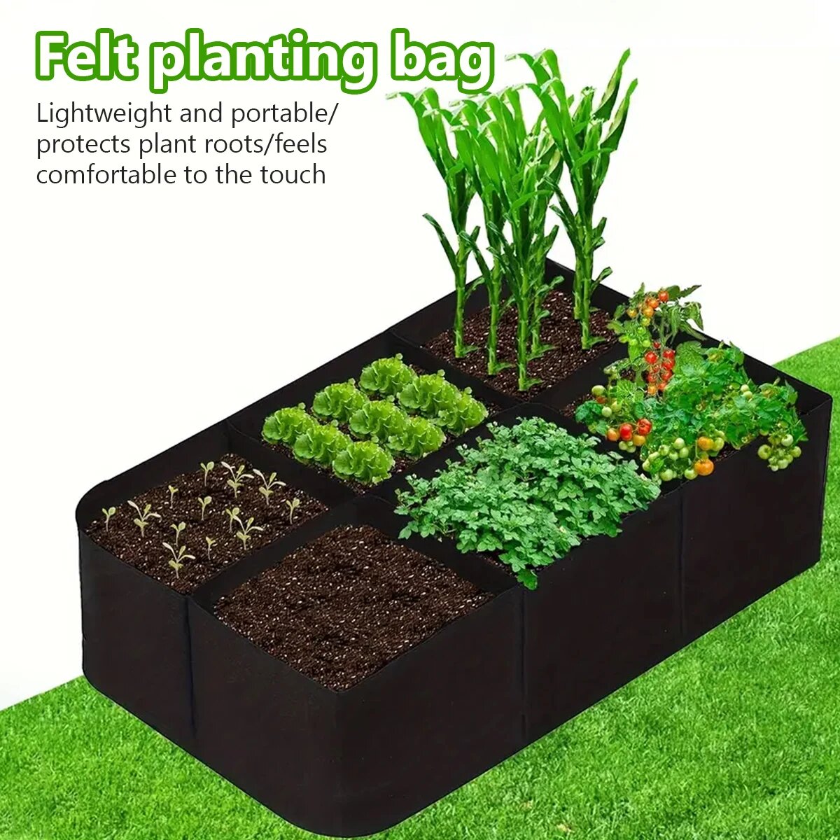 Фетровый Садовый Мешок Для Выращивания, Портативный Прямоугольный Горшок Для Растений, Подъемник Для Посадки Овощей, Помидоров