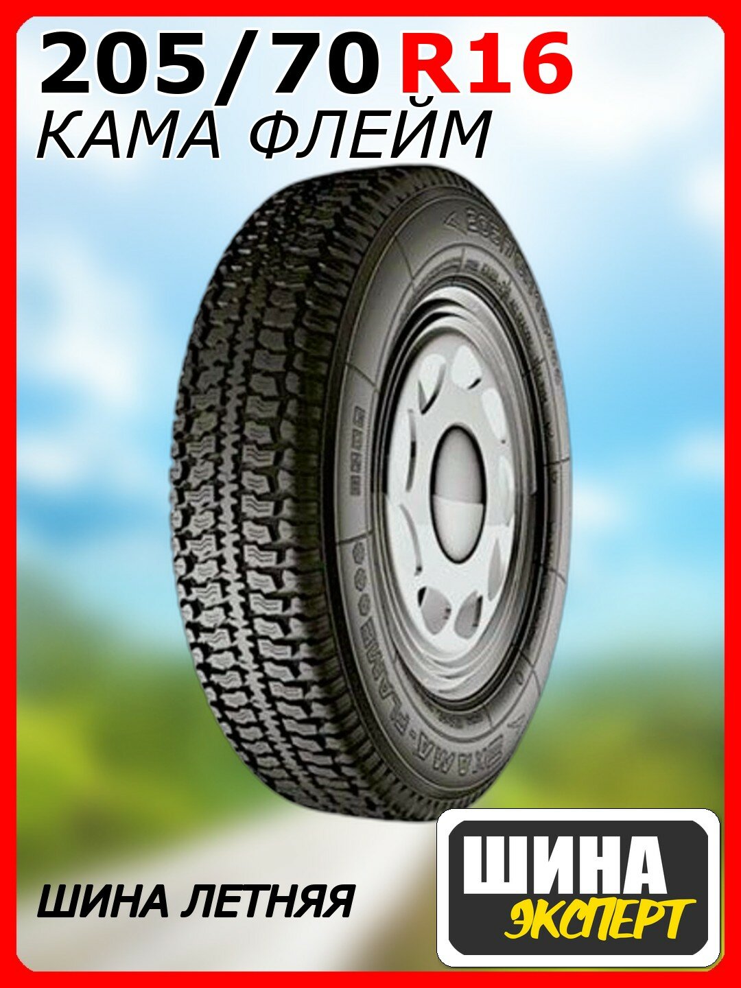 Шина летняя КАМА 205/70/16 Q 91 флейм для легковых автомобилей 1150010