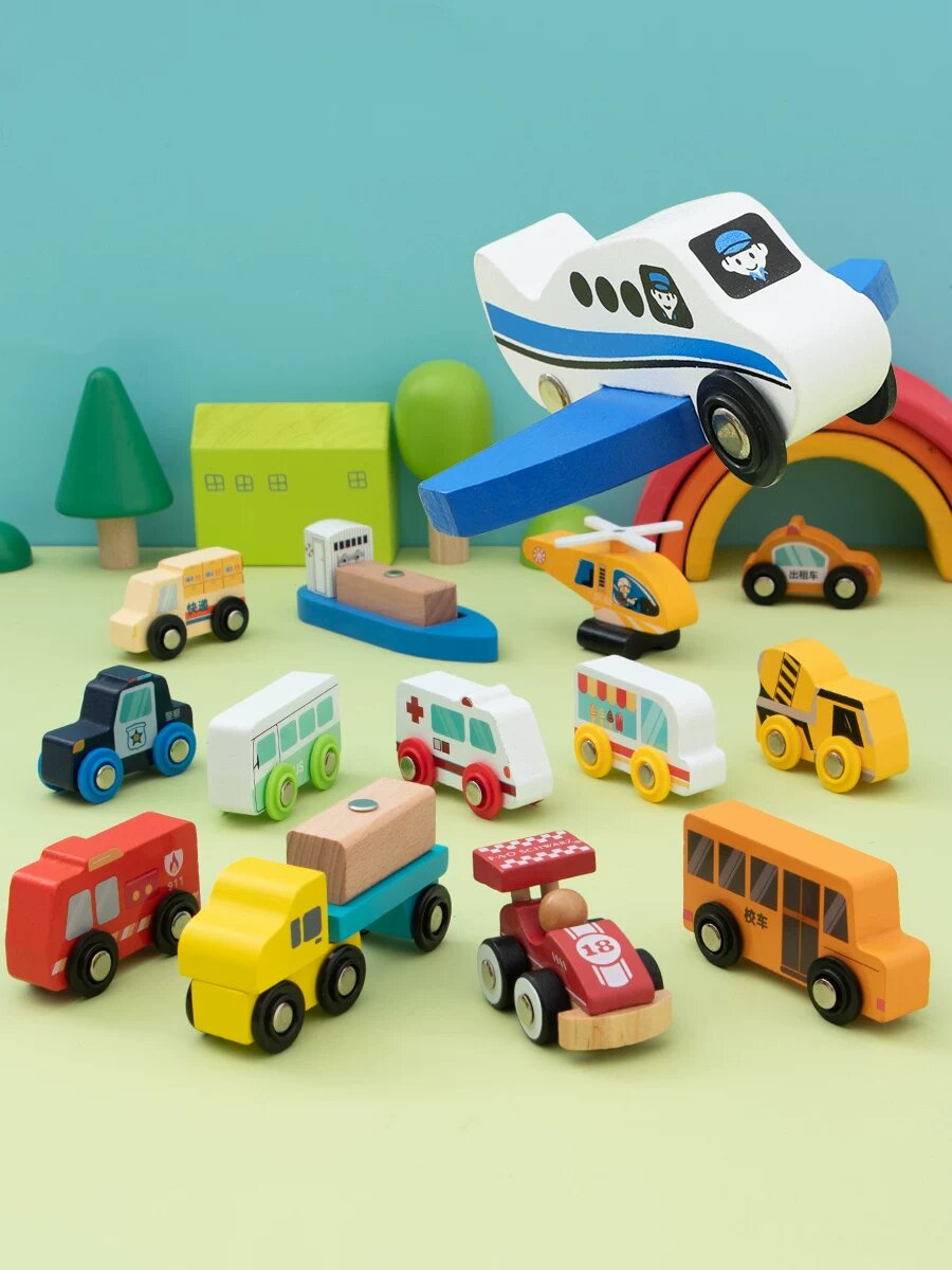 Деревянная курьерская фургон игрушка для мальчиков 3-6 лет, подлинная деревянная модель с детальными грузовыми