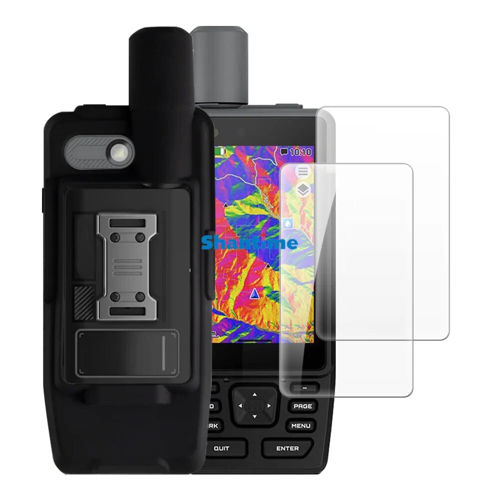 Мягкий чехол + комплект из 2 защитных пленок из закаленного стекла для Garmin GPSmap H1 Защита всего тела