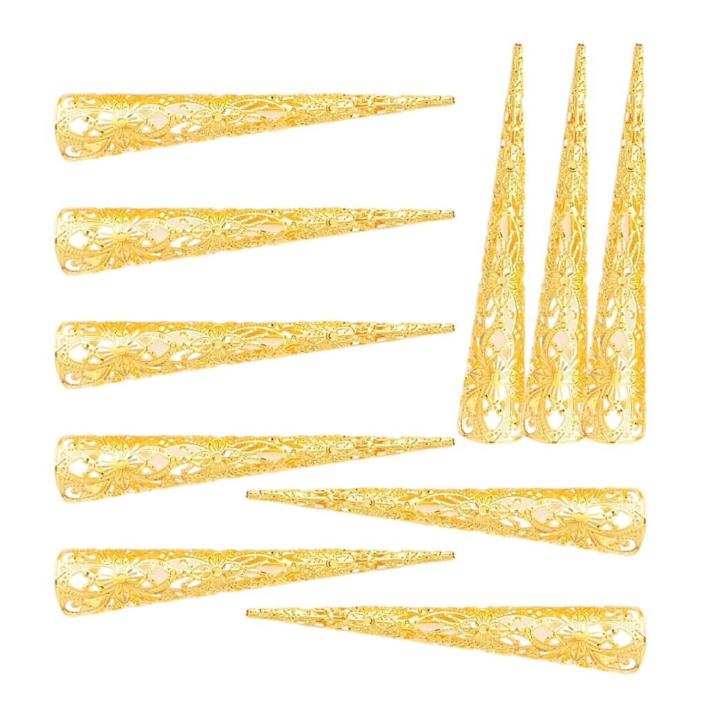 10шт Золотые Металлические Когти для Пальцев, Аксессуар для Ногтей для Сценических Выступлений И Вечеринок