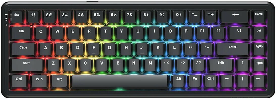 Клавиатура Ajazz AK680 Max (8+1K), игровая, механическая, подключение USB-A/радио/Bluetooth, подсветка, кириллица