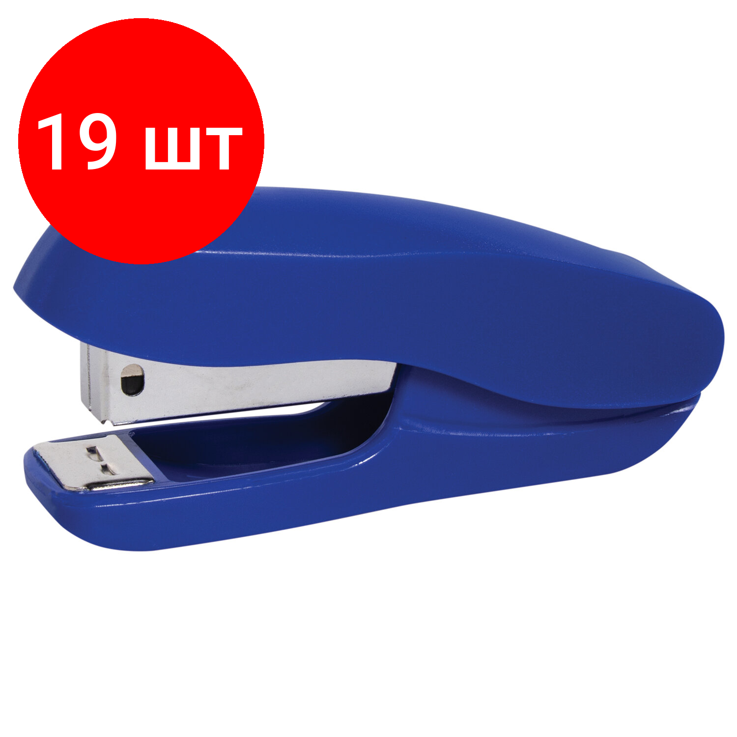Комплект 19 шт, Степлер №24/6, 26/6 STAFF "EVERYDAY", до 20 листов, синий, 228740