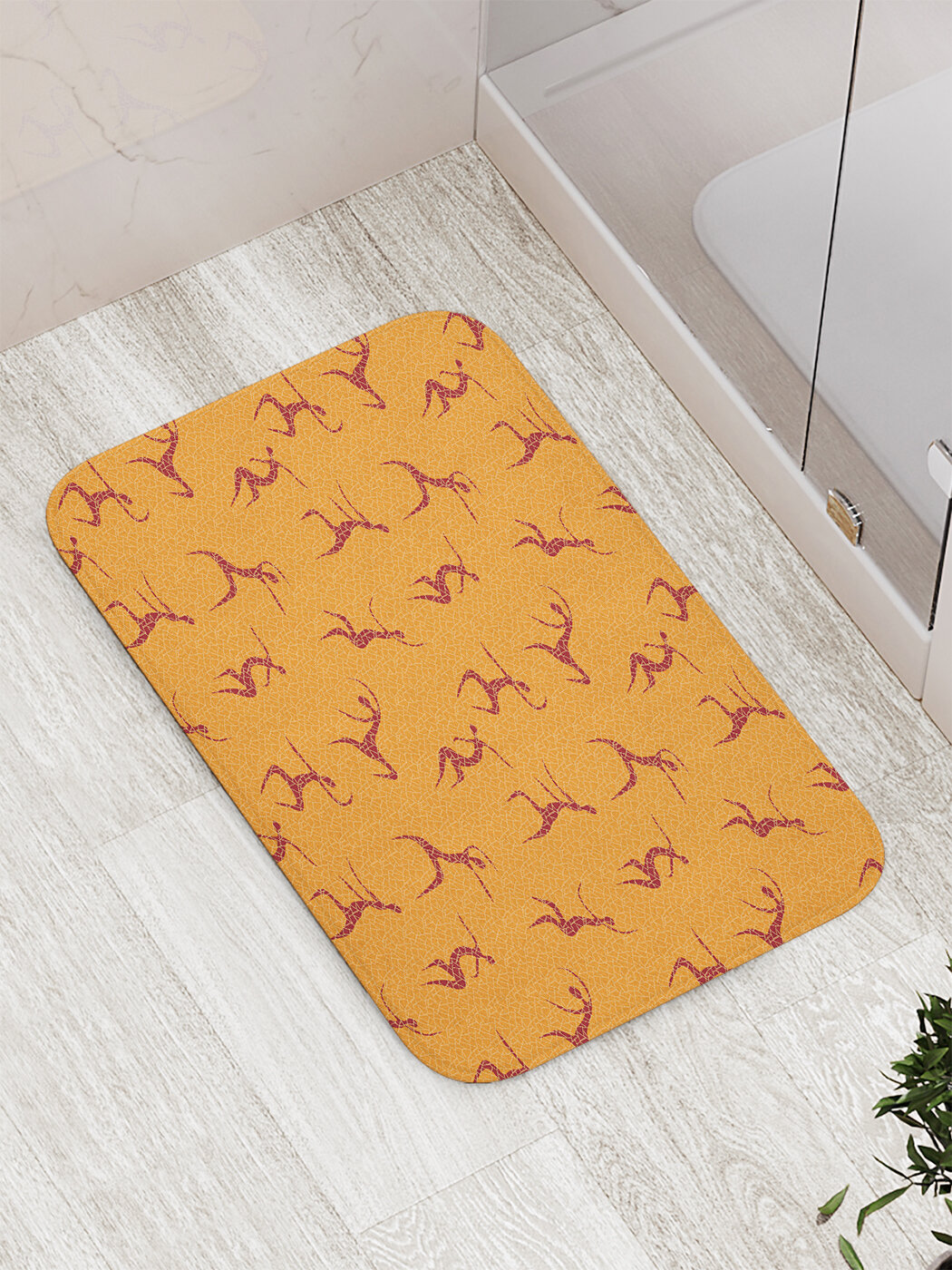 Коврик для ванной комнаты, туалета "Африканские развлечения" противоскользящий, 52х77 см, JoyArty