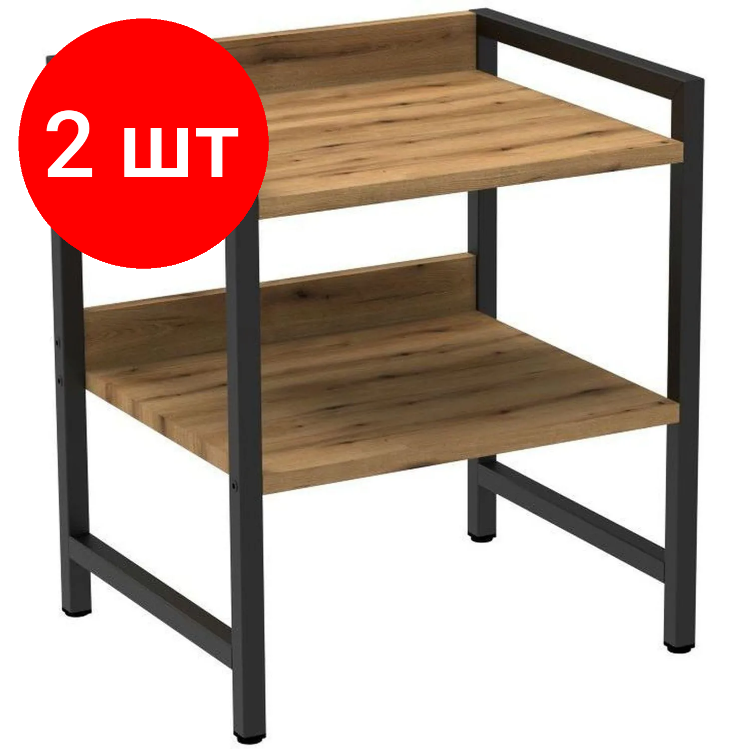 Комплект 2 штук, Тумба TI_прикроватная Комус Мебель Онега-12 425х350х500, дуб вотан