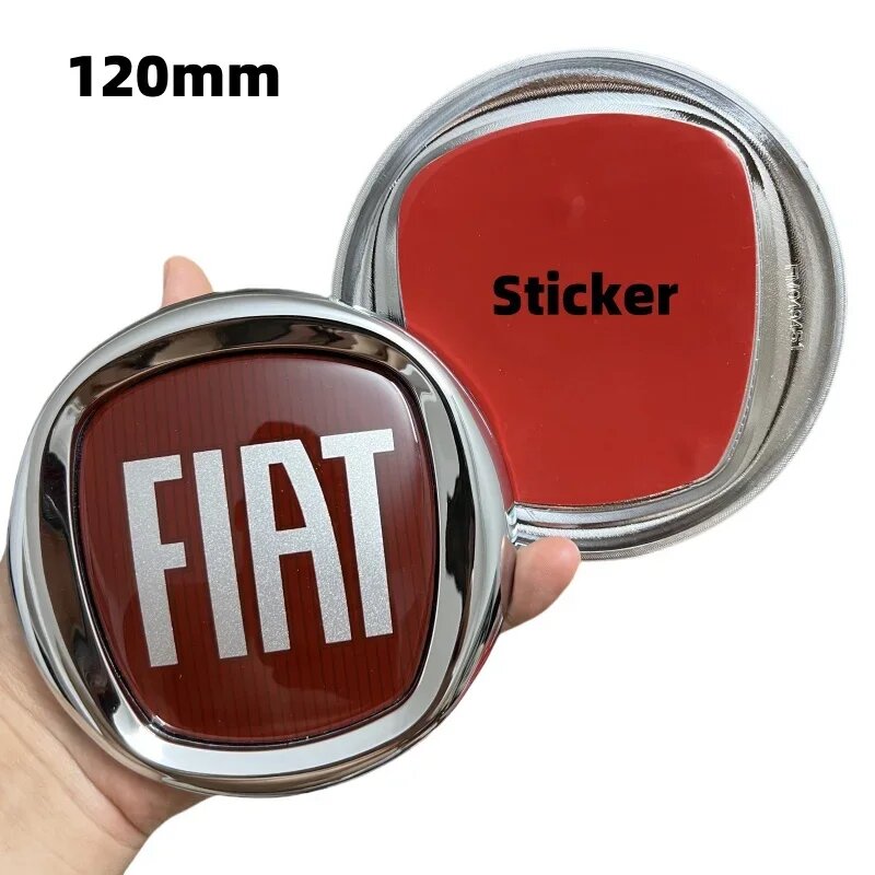 1 шт, передние и задние значки Fiat 95 мм/120 мм — 2/3-контактные эмблемы для Fiat 500, Panda, Punto, Grande Punto, Doblo, Ducato 120mm sticker