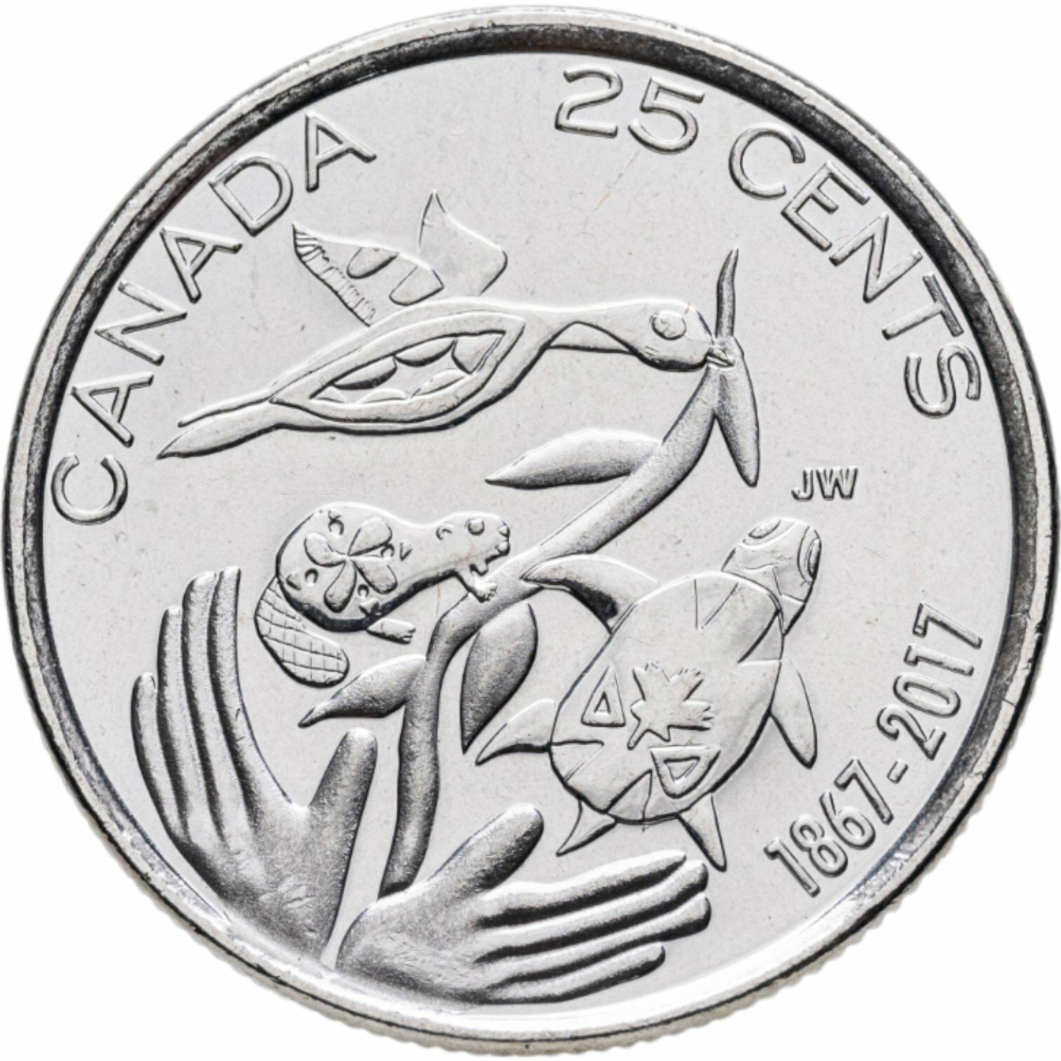 Канада 25 центов cents 2017 Надежда на "Зеленое Будущее", Сталь, в сохранности UNC