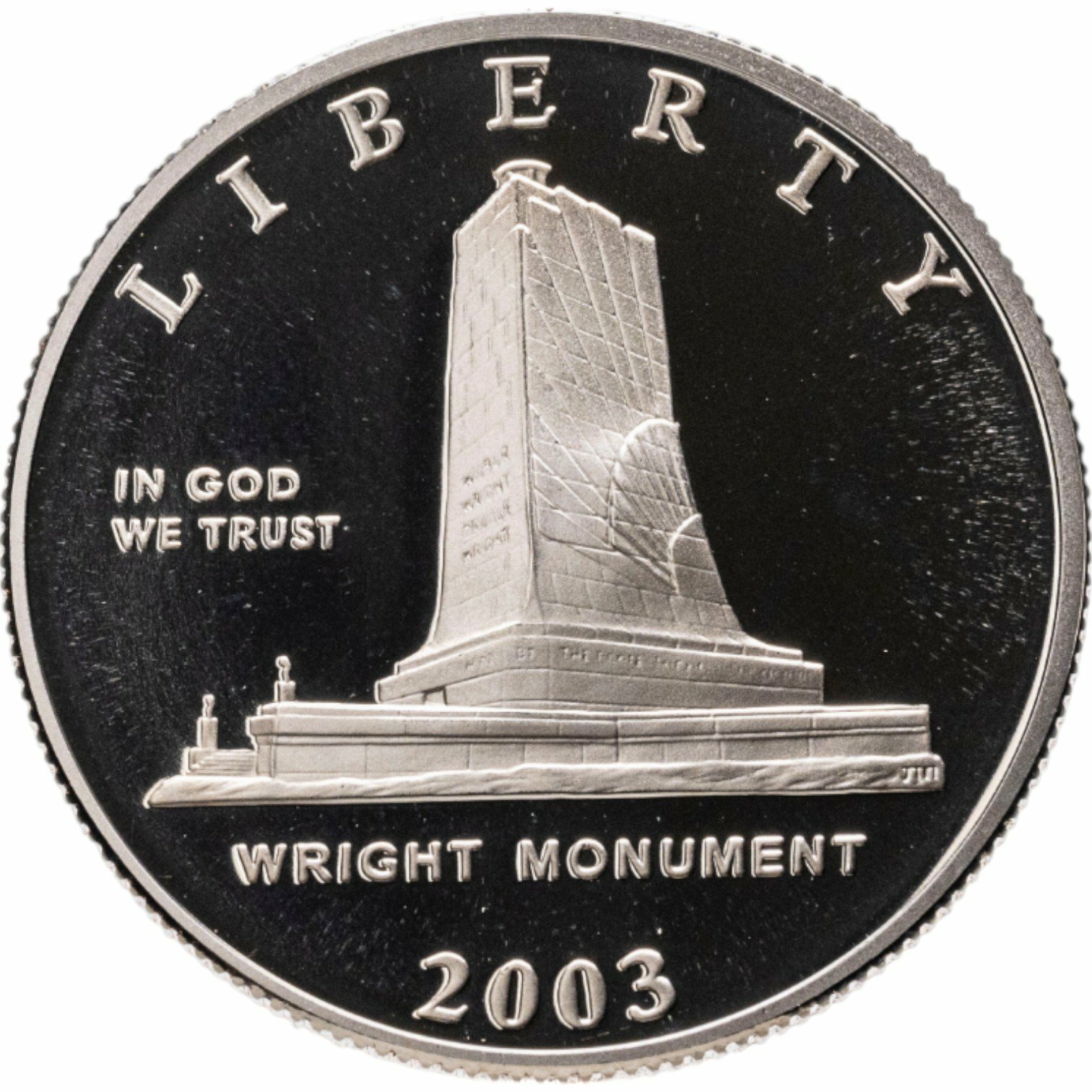 США 50 центов 1/2 доллара 2003 P "100 лет со дня первого полета" в футляре, Мельхиор медь-никель, в сохранности Proof