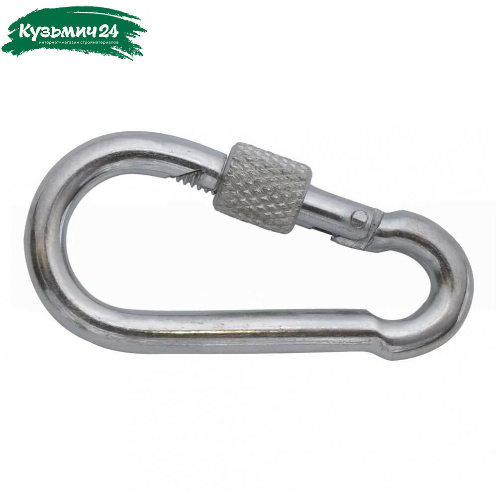 Карабин с фиксатором Krepfield АРТ 814594, А4, 4х40 мм, нержавеющая сталь