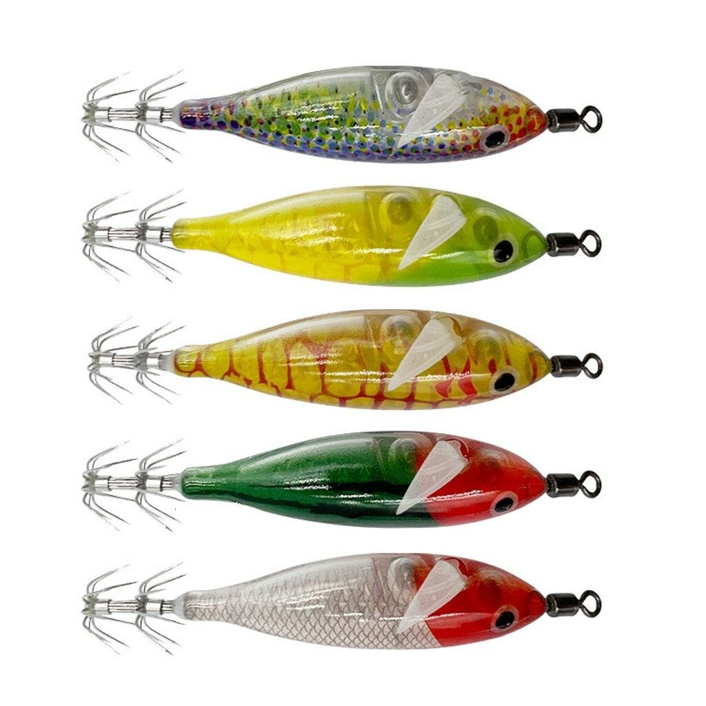 Искусственные приманки креветка и каракатица, 5 шт, 1 2 3 4 5